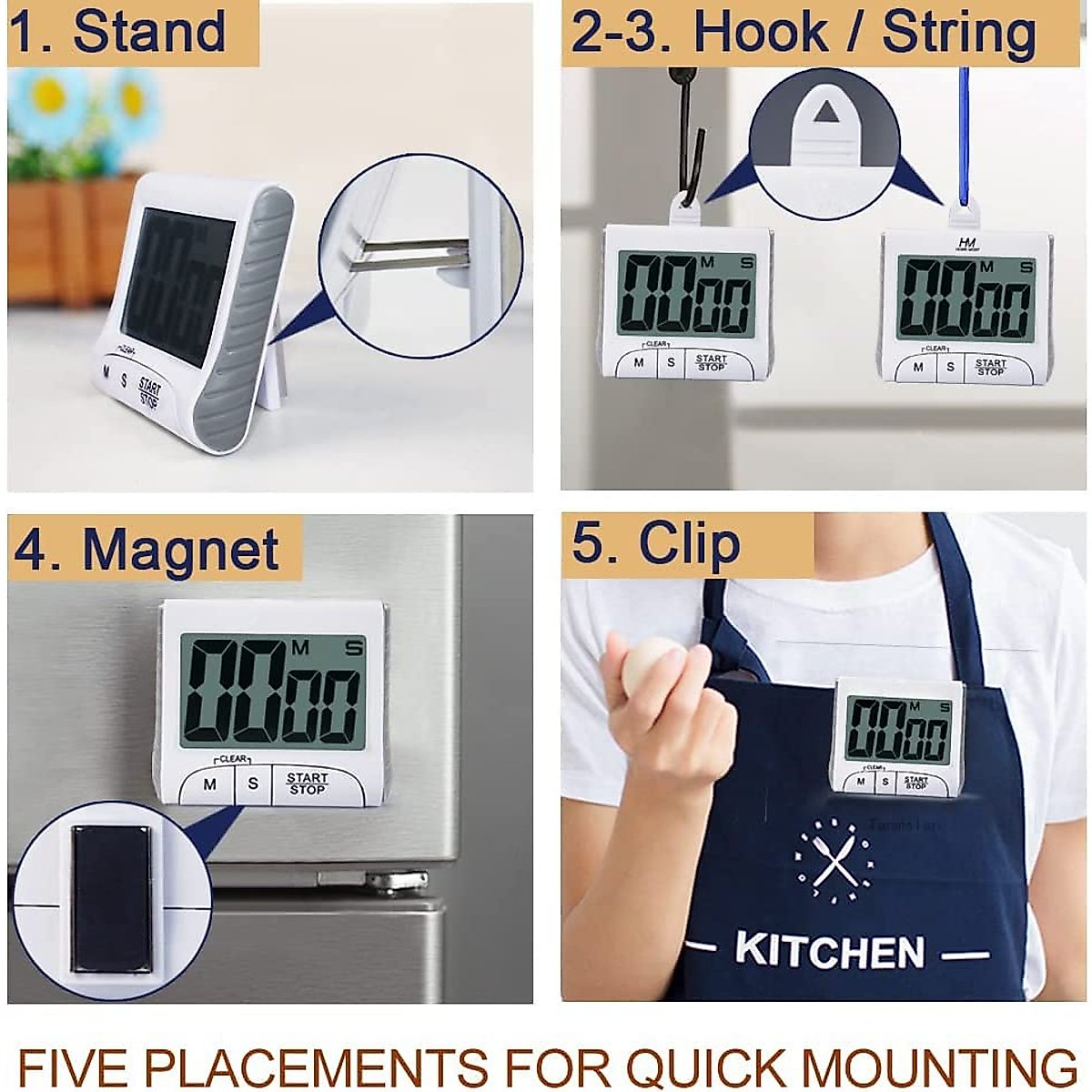 Timer Count Down/Count up Large Screen (White)…