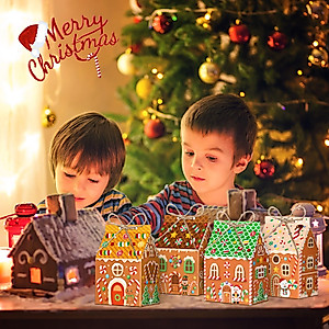 Zhanmai 48 Pcs Christmas Treat Boxes Candy Gingerbread House Mini Christmas Party Favor Box Small Paperboard Christmas Gift Boxes for Xmas Holiday Party Treat Cookie Goodie Snack Gift Packaging