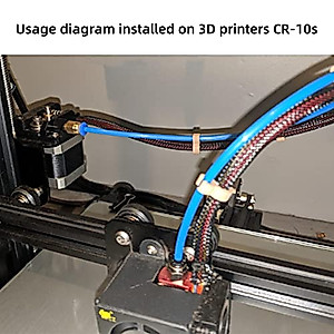 PTFE Tube for 1.75mm Filament 1M with 2X PC4-M6 & PC4-M10 Pneumatic Fittings &Tube Cutter 3D Printer Parts use for Ender 3/Ender 3 Pro/Ender 3 V2/CR-10/CR10S Extruder Hotend,