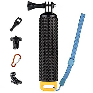 SOONSUN Waterproof Floating Hand Grip for GoPro Hero 11, 10, 9, 8, 7, 6, 5, 4, 3, 2, Hero Session, Fusion, Max, AKASO, SJCAM, DJI Osmo Action Camera Handler Handle Mount Accessories for Sports Camera