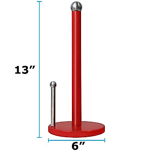 Blue Donuts Enamel Coated Steel Paper Towel Holder (Red)