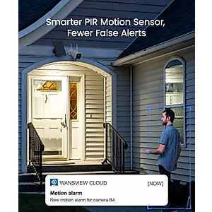 Security Cameras Wireless Outdoor,Wansview 2K 3MP Solar Camera Security Outdoor for Home with PIR Motion Detection & Siren, Night Vision,Works with Alexa,Outdoor Camera Wireless Solar/Battery Powered