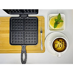 HAWOK Cast Iron Square Waffle Iron Waffle Maker