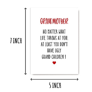 Decolove Grandmother Card - No Matter What Life Throws At You - Cheeky Birthday Card For Grandmother - Funny Greeting Card For Grandmother