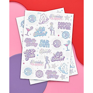 Last Disco Temporary Tattoos - 48 Foil Styles | Bachelorette Party Decoration, Bridesmaid Favor Bride to Be Gift + Bridal Shower Supplies