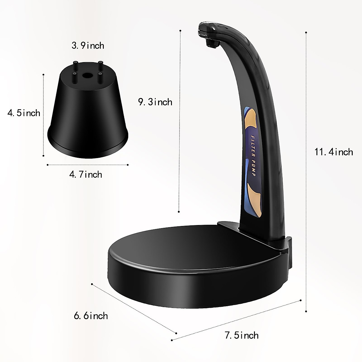 Gravity Sensor Desktop Water Dispenser for 1-5 Gallon Bottle, Drinking Water Table Pump for 5 Gallon Jug, USB Charging Battery Powered Water Dispenser