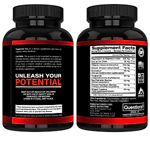 Arazo Nutrition TestoBoost Test Booster Supplement - Potent & Natural Herbal Pills - Boost Muscle Growth - Tribulus, Epimedium, Hawthorn, Zinc, Minerals