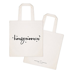 The Cotton & Canvas Co. Honeymoonin' Wedding, Beach, Shopping and Travel Resusable Shoulder Tote and Handbag