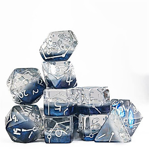 Twelve Blue Constellation DND Resin Dice Set for Dungeons and Dragons, D&D, D20, D and D, Polyhedral Resin Dice, Dungeons and Dragons Gifts, Accessories