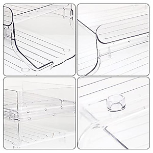 UPKOCH Stackable Refrigerator Organizer Bins Soda Can Dispenser Beverage Drink Holder Clear Plastic Canned Food Pantry Storage Rack for Fridge Freezer Kitchen Countertop Cabinet