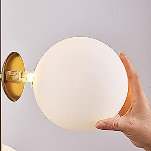 MichiDeco Floor Lamp, 3-Light Mid-Century Floor Light, Frosted Glass Globes Lamp for Bedroom or Living Room