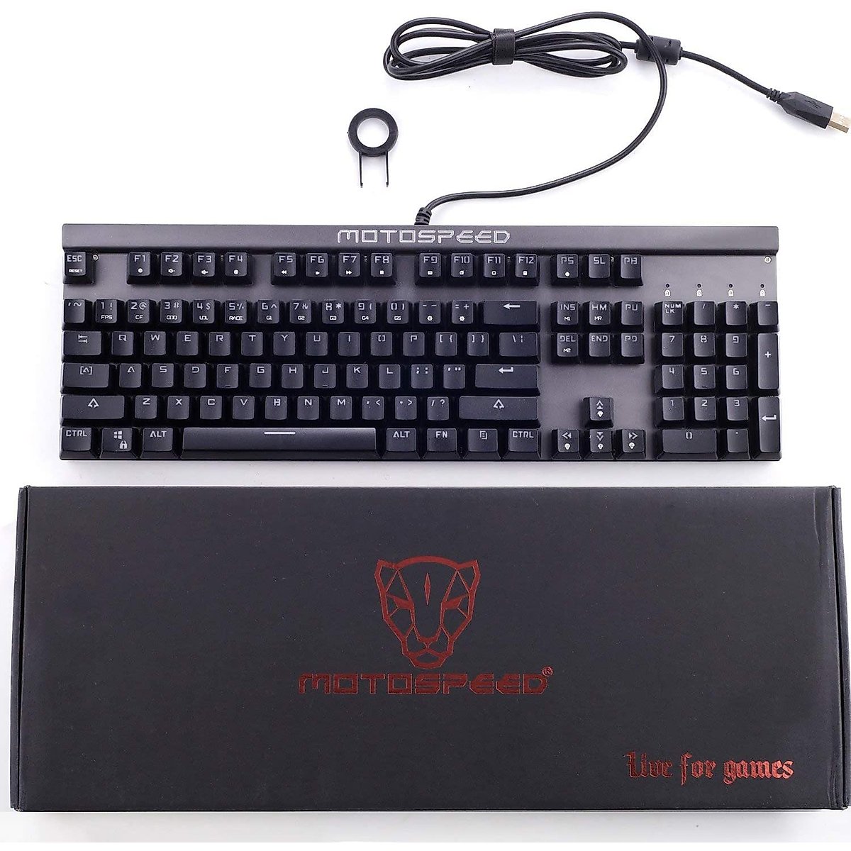 K97 RGB Backlit Mechanical Keyboard Full 104-Key Red Switches | N-Key Roll-Over Anti-Ghosting Gaming Keyboard