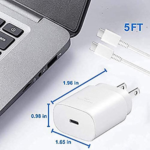 Samsung USB C Wall Charger,2-Pack PD 25W Super Fast Charger Whit USB C Fast Charging Cable for Galaxy S23/S23+/S23 Ultra/S22/S22+/S22 Ultra/Note10/20/S20/S20+/S20Ultra/S21/S21+/S21 Ultra,White