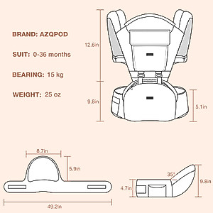 Baby Carrier with Hip Seat, 6-in-1 Baby Carrier Newborn to Toddler, Head Support and Breathable Mesh, Adjustable Removable Soft Ergonomic Baby Sling Carrier (7-41 lbs) for Everyday Family Events, Grey