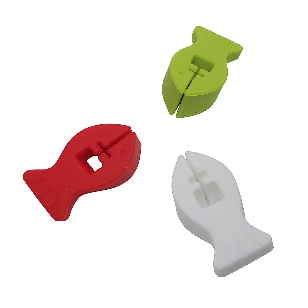 EIKS Set of 3 Clip-on Spoon Rests Clip Anti-Slip ladle Holder Handle Rest Utensils Keeper Heat Resistance Silicone for Kitchen Restaurant