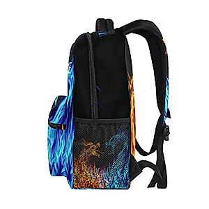 Custom Abstract Fire Dragon Student Book Bag Travel Backpack Personalized Backpack with Name/Text, Customization School Bag for Boys and Girls