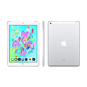 Apple iPad 9.7 inches (Early 2018) 32GB, WiFi + 4G LTE - Silver (Renewed)