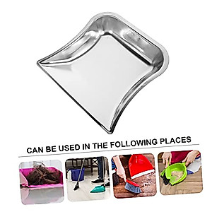 HOMOCONO 2pcs Desktop Dustpan Commercial Jumbo Dustpan Handheld Scooper Practical Cleaning Shovel Foam and Dustpan Debris Cleaning Tool Dustpans Portable Trash Shovel Stainless Steel Silver