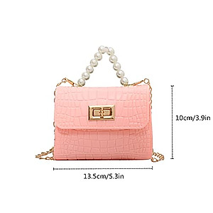 Vanknono Women’s Mini Crossbody Bags Crocodile Pattern Clutch Purse, Trendy Cute Purse Mini Purse for Women Girls, Pink