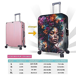 Dudietry Suitcase protector cover tsa approved luggage cover for Suitcase Washable Suitcase Protector Anti-scratch Suitcase cover Large African American Black Girl