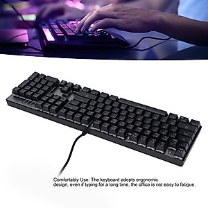 Byged Mechanical Keyboard, 104 Keys RGB Keyboard Wired PC Gaming Keyboard Durable Mechanical USB Keyboard with Blue Switch, for Desktop Laptop