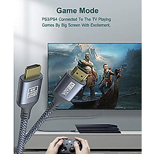 AkoaDa 2 Pack 4K HDMI Cable 16FT, 18Gbps High Speed HDMI 2.0 Nylon Braided Cable, 4K@60Hz, Ultra HD, 2K, 1080P, ARC Compatible with Roku TV, Fire TV, PC, PS5, PS4, X-Box, Monitor