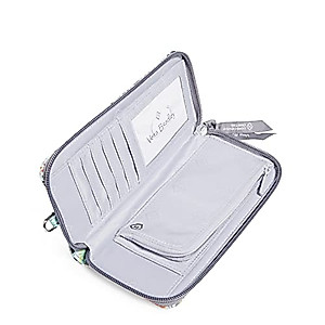 Vera Bradley Women's Cotton Bifold Wallet With RFID Protection, Citrus Paisley - Recycled Cotton, One Size