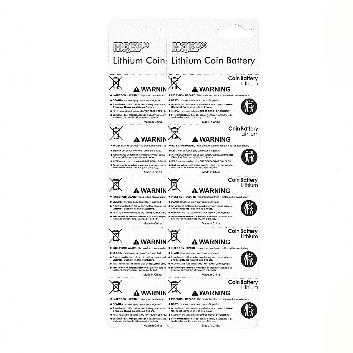 HQRP 10-Pack CR2032 3-Volt Lithium Cell Battery CR2O32 CR2032L