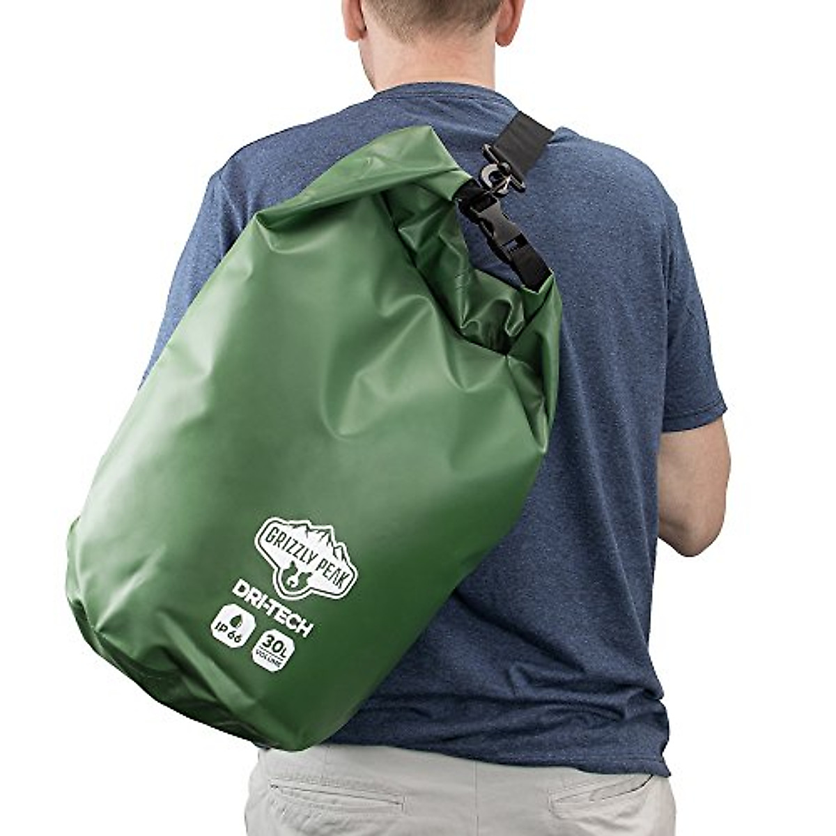 Grizzly Peak Dri-Tech Waterproof IP 66 Lightweight Roll-Top Sack Dry Bag with Adjustable Straps, 20 L