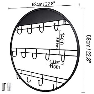 Qiang Ni Mug Rack for Handmade | Large Wall Mounted Storage Display Organizer Rack Coffee Cup Rack