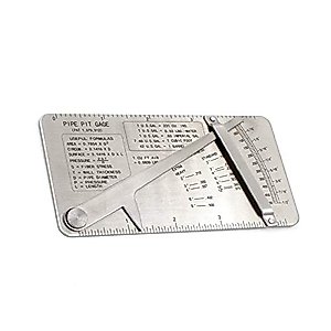 Pipe Pit Gage 0-1/2'' In 1/64'' Increments Handy Formulas Pipe Welding Undercut Stainless Steel