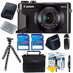 Canon PowerShot G7 X Mark II Digital Camera + Pixi-Basic Accessory Kit- International Version (Renewed)