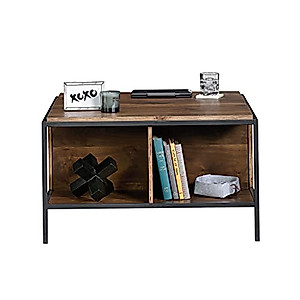 Sauder Nova Loft Coffee Table, L: 33.07" x W: 32.28" x H: 19.09", Grand Walnut Finish