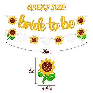 Bride To Be Banner Sunflower Bridal Shower Banner Sunflower Garland for Engagement Wedding Bachelorette Hen Party Supplies Glitter Gold Decoration