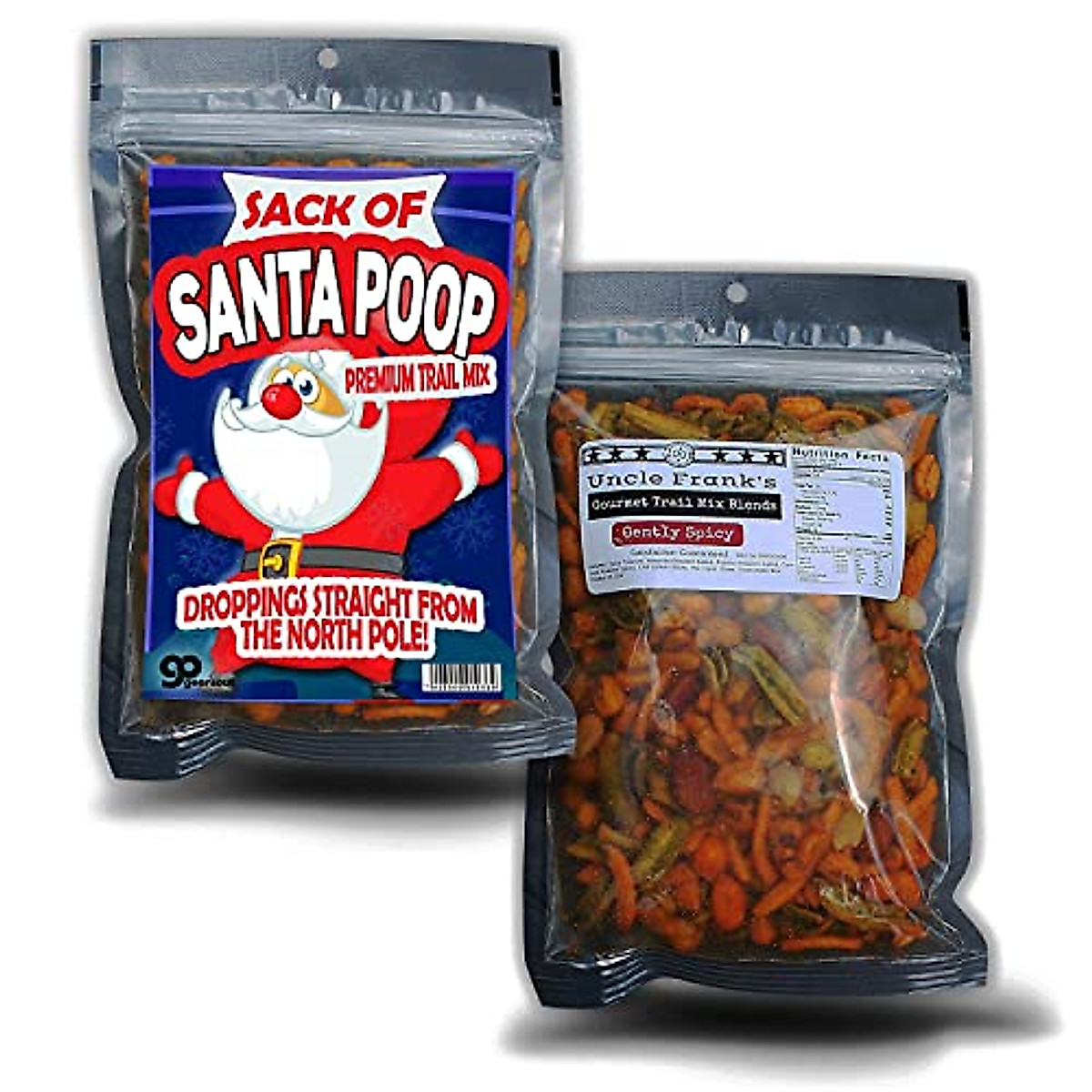 Funny Christmas Premium Trail Mix - Hilarious Stocking Stuffers for Men Food Spicy Gifts for Women - Unique Foods Gifts and Gourmet Basket Ideas Care Packages Christmas Gag Gifts for Adults Teenagers Coworkers Friends (Santa Poop)