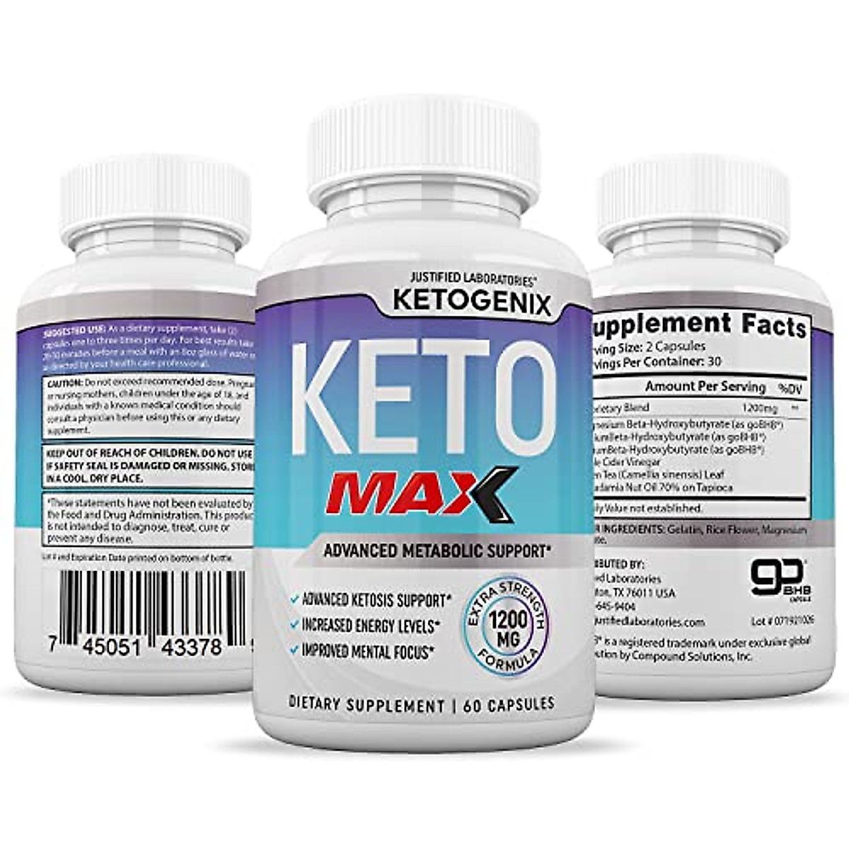 Ketogenix Max 1200mg Keto Pills Ketogenic Supplement Includes goBHB Exogenous Ketones Apple Cider Vinegar Macadamia Nut Oil and Green Tea Advanced Ketosis Support for Men Women 180 Capsules 3 Bottles