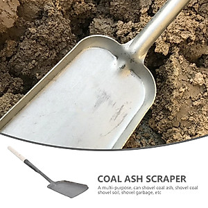 Cabilock Fireplace Shovel Long Wooden Handle Ash Coal Shovel Fireplace Scoop Ash Scoop Gardening Shovel Kitchen Tool