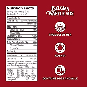 Classique Fare Belgian Waffle Mix - Makes Light and Crisp Waffles, Pancakes, Muffins & Crepes - Works with Waffle Maker - Fast and Fresh Breakfast Foods - 16 Oz Boxes (Pack of 3)
