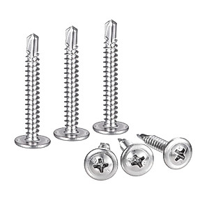uxcell Phillips Head Self Tapping Screws, 8 x 1-1/4" 410 Stainless Steel Self Drilling Sheet Metal Screw 100pcs