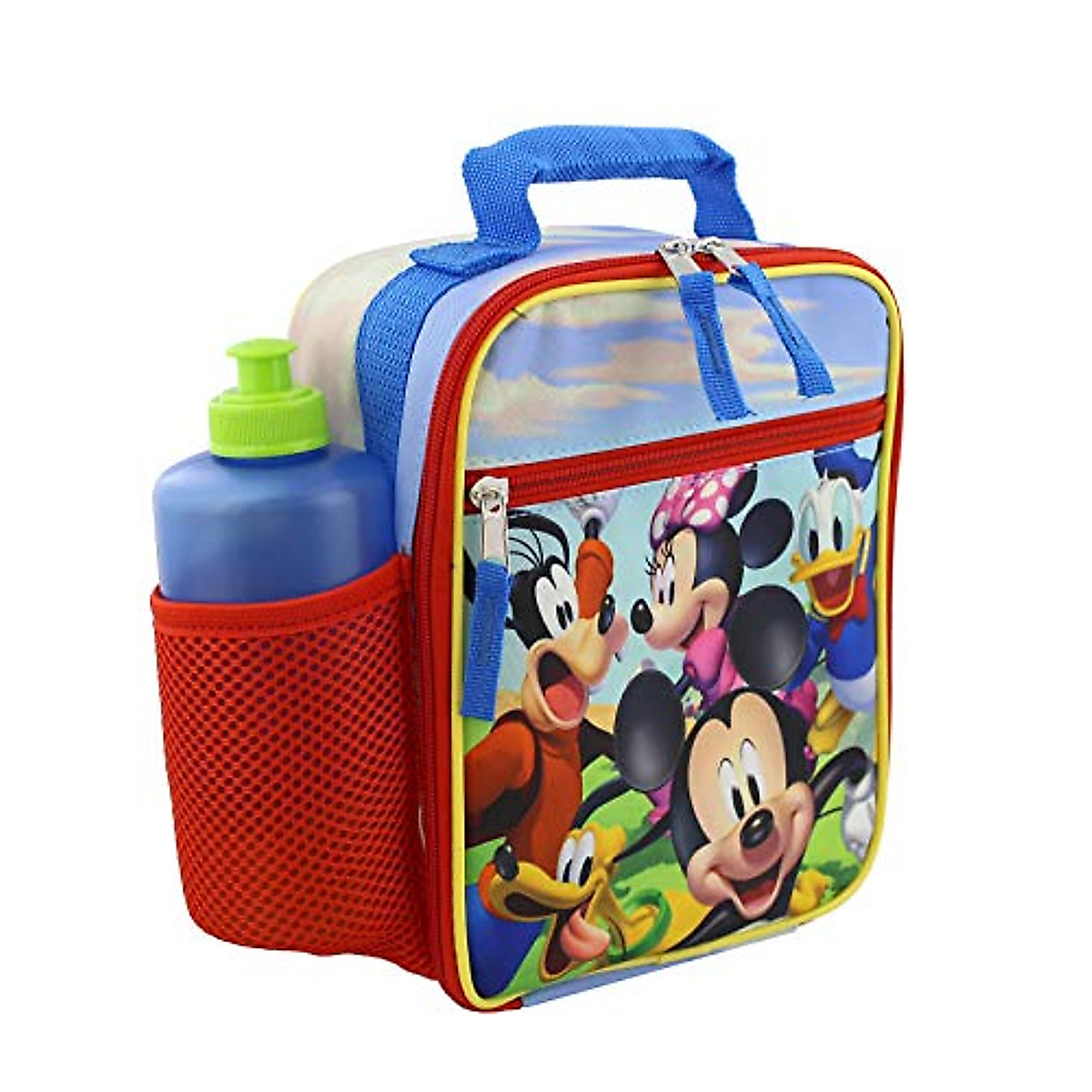 Disney Mickey Mouse Boys Girls Toddler Soft Insulated School Lunch Box (One Size, Red/Blue)