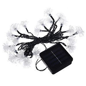 WONFAST Solar Flower String Lights, Waterproof 20FT 30LED Rose Flower 8Mode Solar Starry Ambiance Lighting Fairy String Lights for Gardens Path Home Wedding Party Christmas Decor (Red)