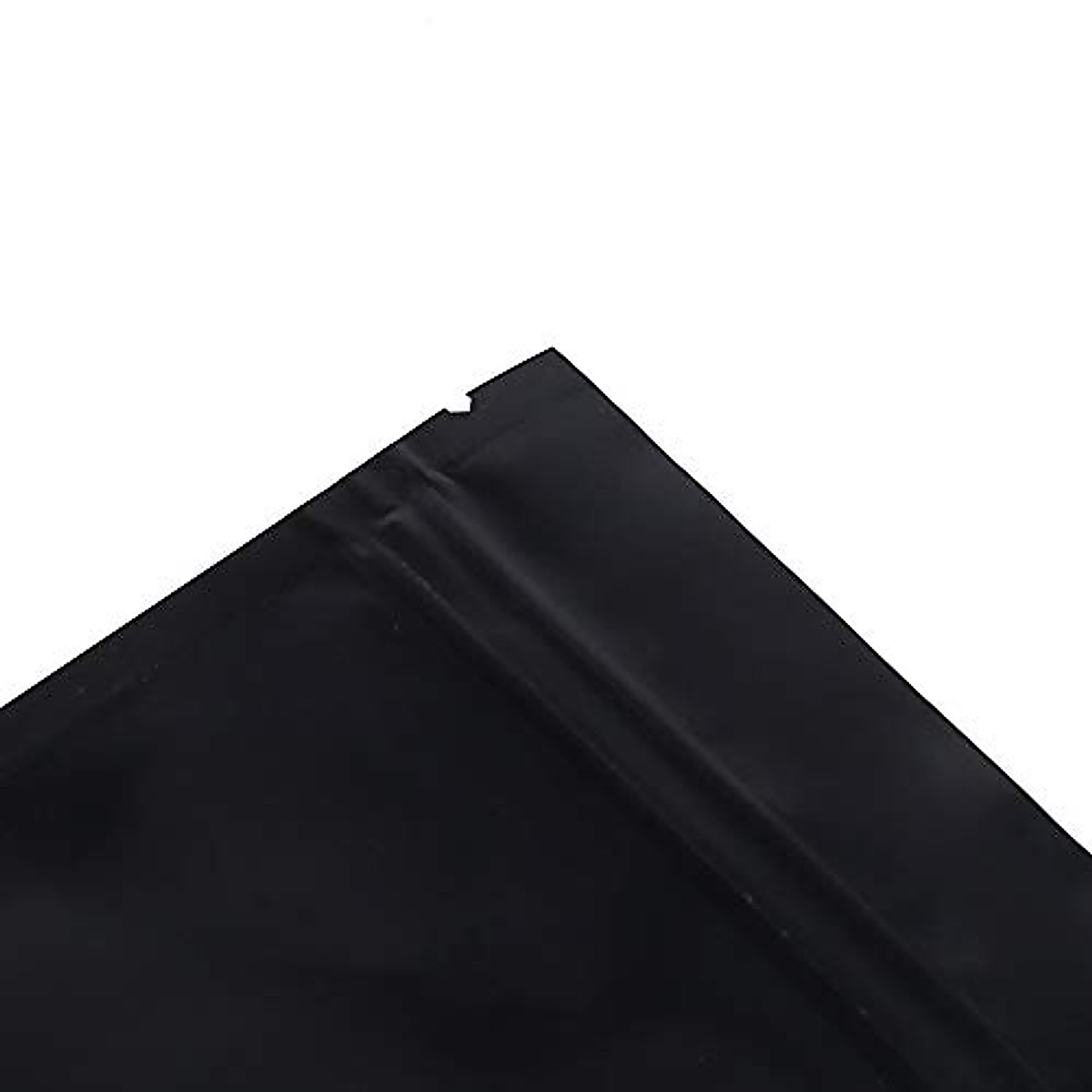 100PCS Food Safe Flat Packaging Bags with Rectangular Frosted Window and Tear Notch Food Storage (Black,3.9" x 5.9")