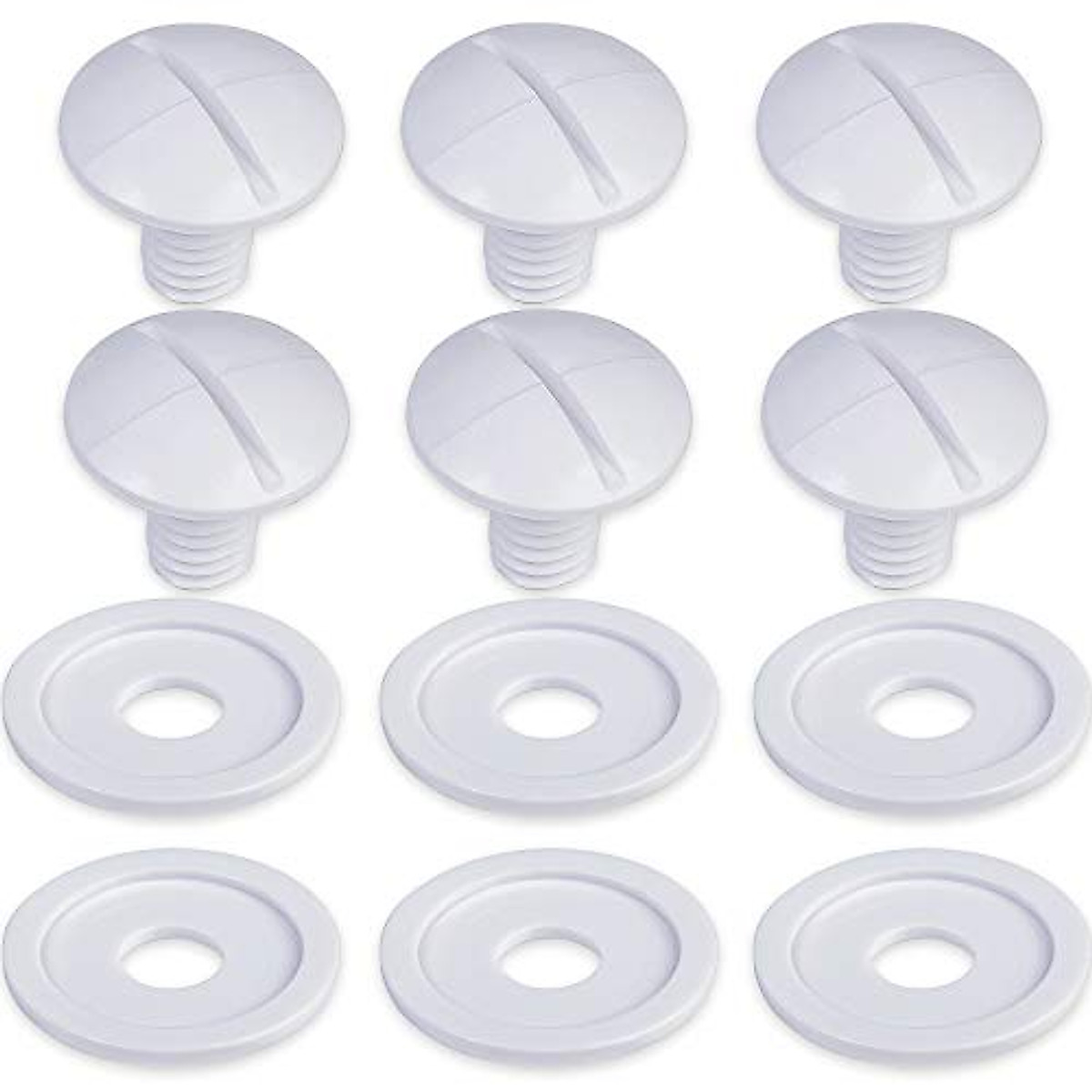 BlueStars Pack of 6 Ultra Durable C-55 C55 White Plastic Wheel Screws with Pack of 6 Extra Washers Pool Cleaner Replacement Parts Exact Fit for Polaris Pool Cleaner 180/280