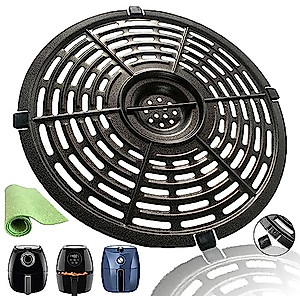 BeranWung 3.7QT Round Air Fryer Grill Plate for PowerXL/Chefman/Gowise/Crux Air Fryers, Upgraded Nonstick Air Fryer Grill Pan, Crisper Tray Rack Grate for Chefman 3.6QT/3.5QT Air Fryers