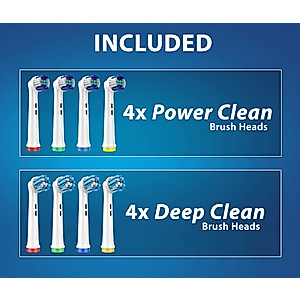 Belwick Replacement Toothbrush Heads Compatible with Oral B Braun, 8 Pack Professional Electric Toothbrush Heads, Precision Brush Heads Refill for Oral-B 7000/Pro 1000/9600/ 5000/3000/8000 (8 Pack)