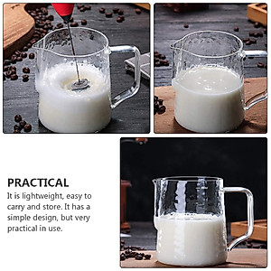 jojofuny Coffee Milk Frothing Pitcher Glass Measuring Cups Mixing Glass Mug with Handle 500ml for Espresso Steaming Measure Liquid Latte Art Measuring Cup
