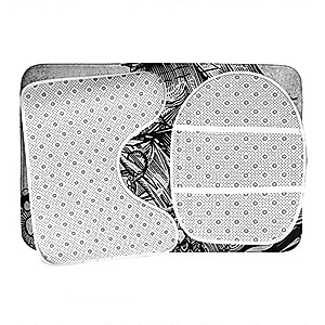 WONDERTIFY Nautical Bathroom Antiskid Pad Marine Kraken Octopus Tentacles Around Ship Monochromatic 3 Pieces Bathroom Rugs Set, Bath Mat+Contour+Toilet Lid Cover Charcoal Grey