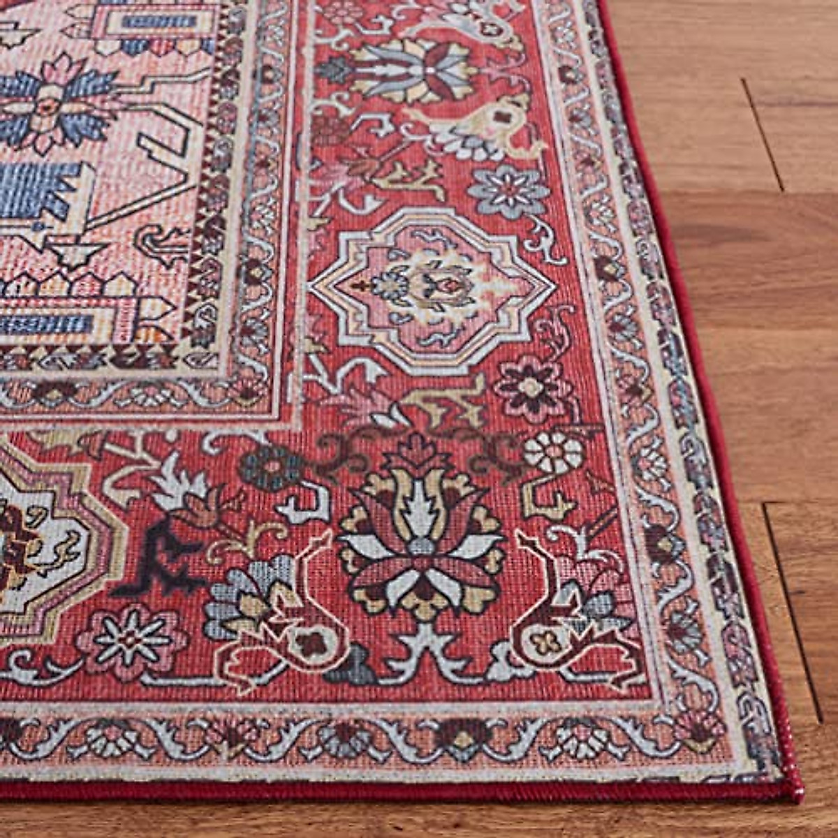 SAFAVIEH Tucson Collection Area Rug - 5' x 8', Red & Pink, Persian Design, Non-Shedding Machine Washable & Slip Resistant Ideal for High Traffic Areas in Living Room, Bedroom (TSN139R)