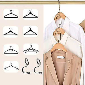 HALIFIN Hanger Connector Hooks, 40 Pcs Hanger Hooks, Stainless Steel Material is Strong and Durable Metal Hanger for Clothes Space Saving Hanger(Silver)