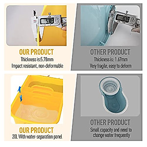 HOMCOM 5 Gallon Rolling Janitorial Cleaning Mop Bucket Commercial Restaurant with Down Press Wringer